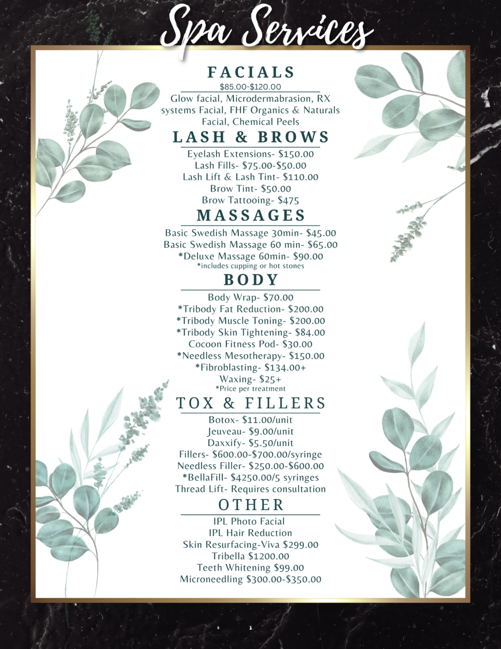 Spa Services – Weight Management & Med Spa